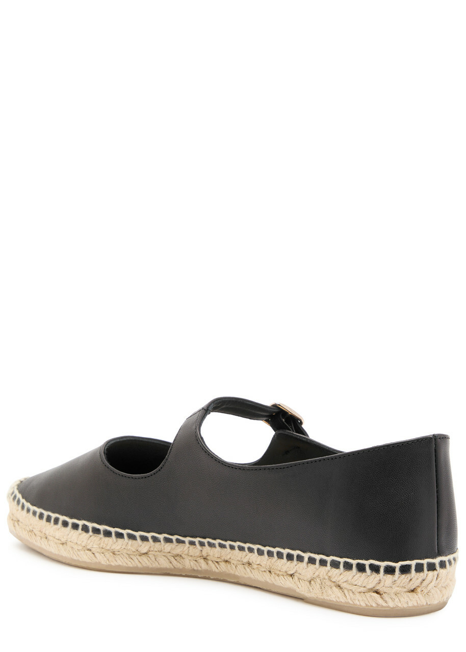 Castañer Pepa Leather Espadrille Ballet Flats Black Castaner