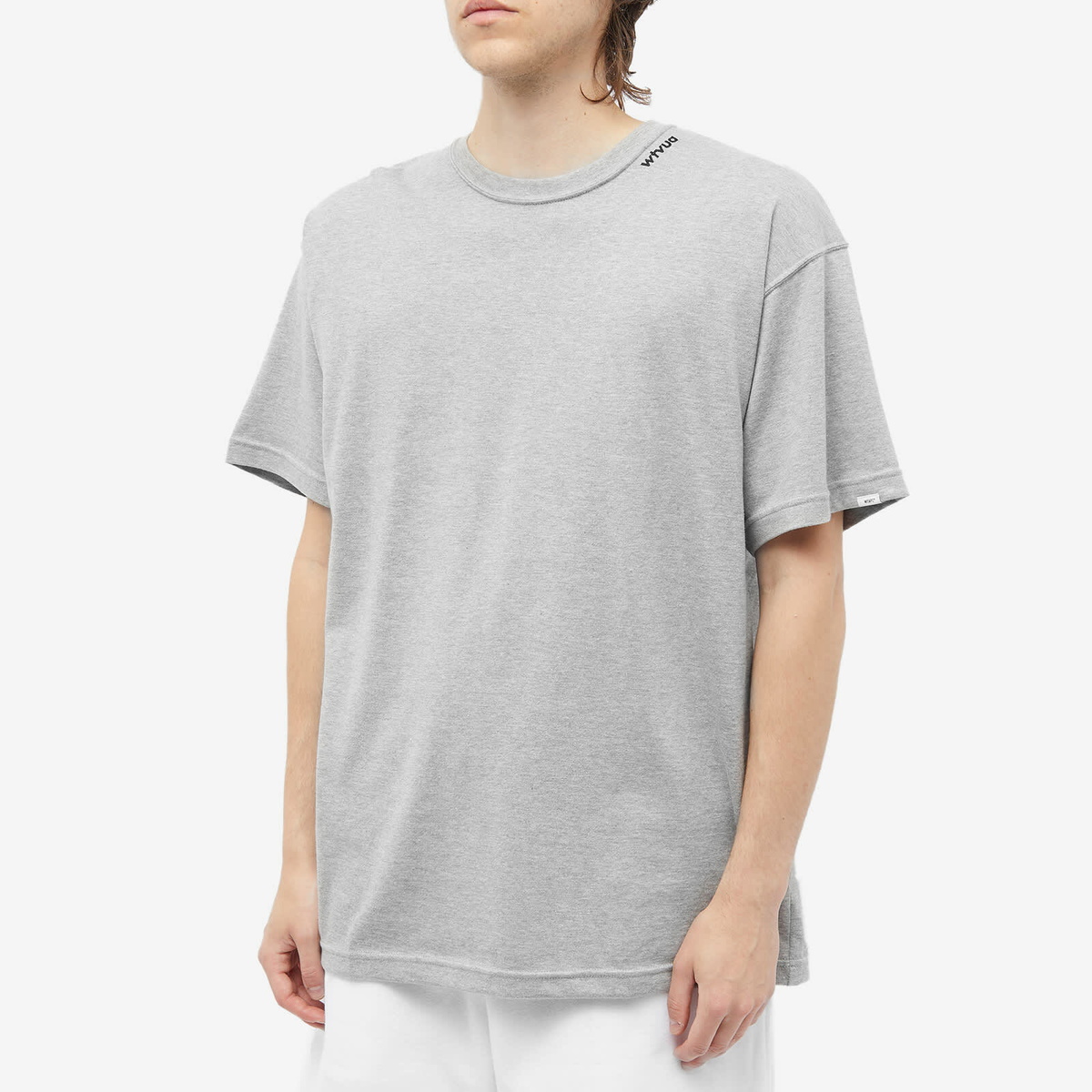 WTAPS Men's 9 WTVUA Collar Logo T-Shirt in Ash Grey WTAPS