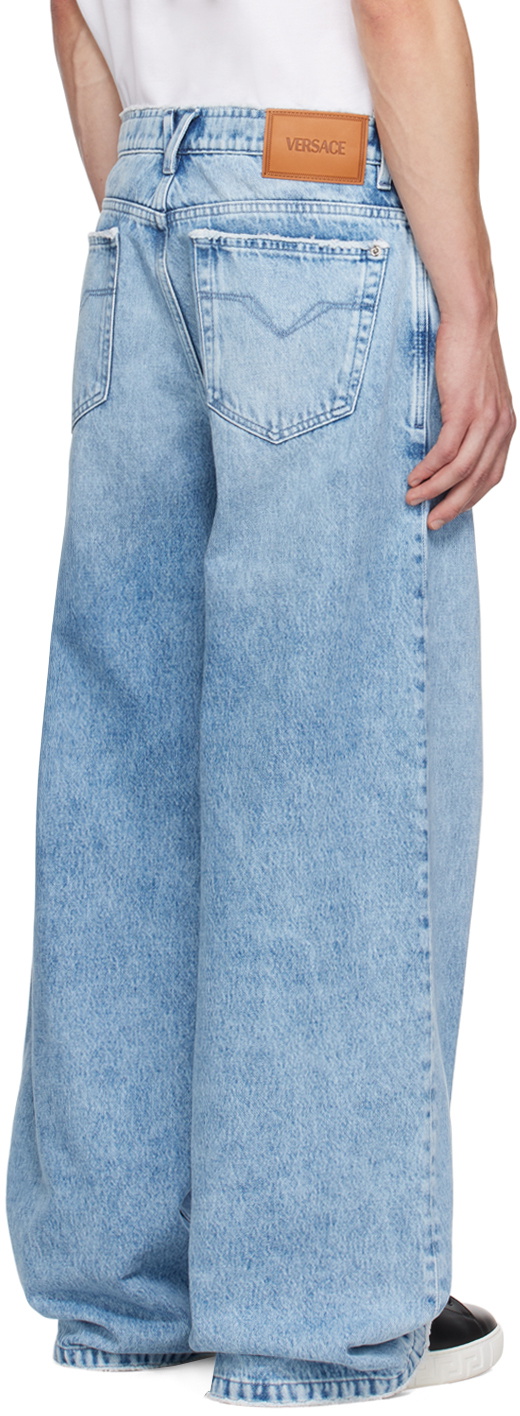 Versace Blue Frayed Edge Jeans Versace