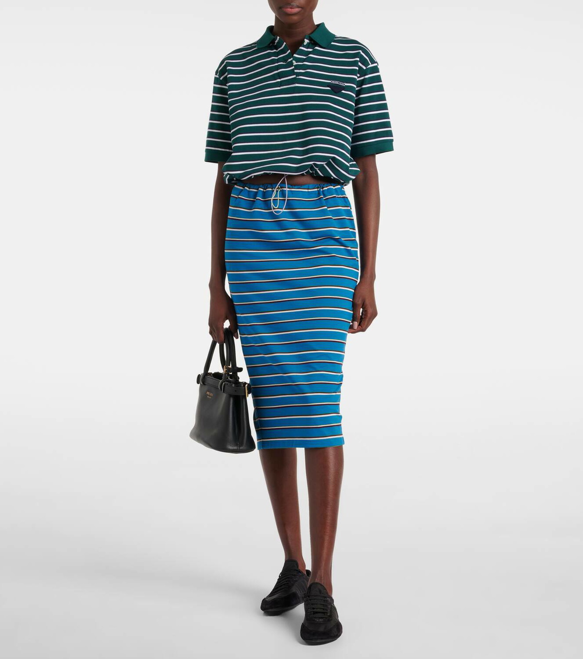 Prada Striped cotton midi skirt Prada