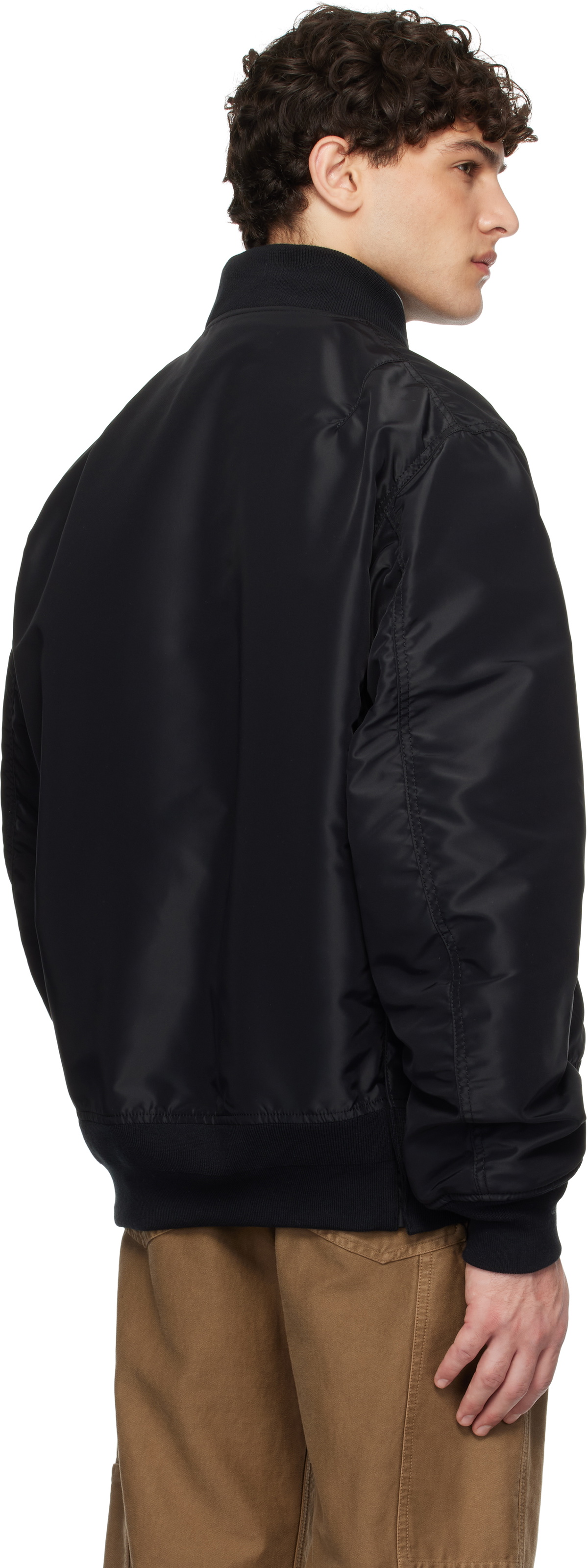 sacai Black Nylon Twill Bomber Jacket Sacai