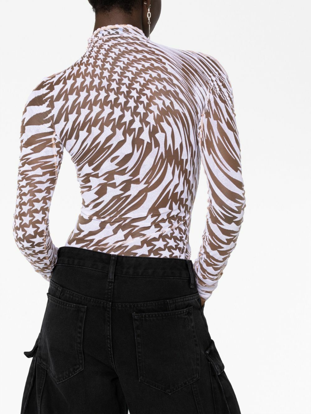MUGLER - Printed Long Sleeve Top Mugler