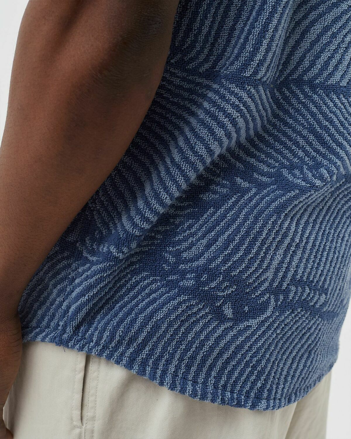 Oas Wavy Cuba Terry Shirt Blue Shortsleeves OAS