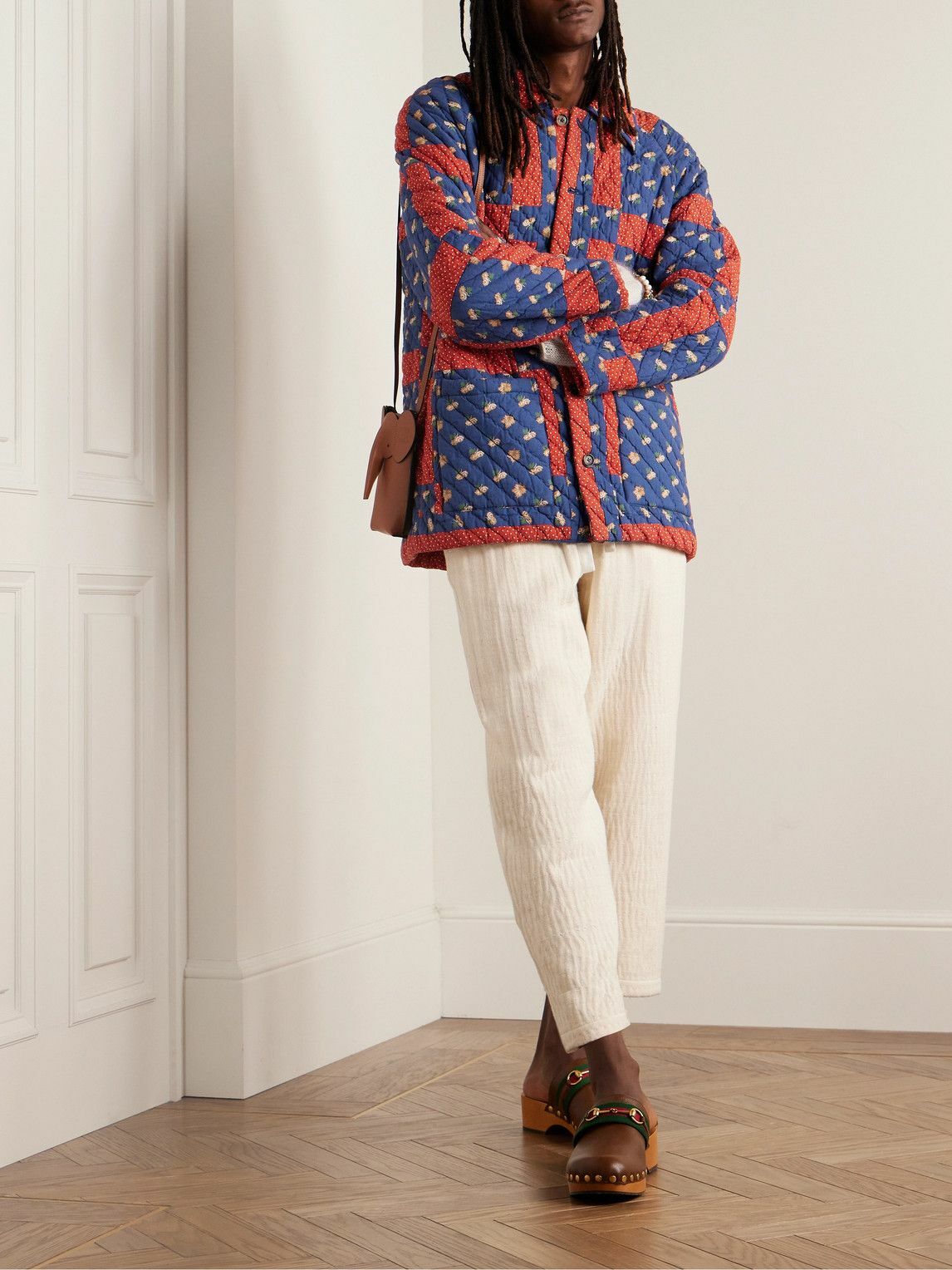 BODE - Sheepfold Quilted Padded Printed Cotton Jacket - Blue Bode