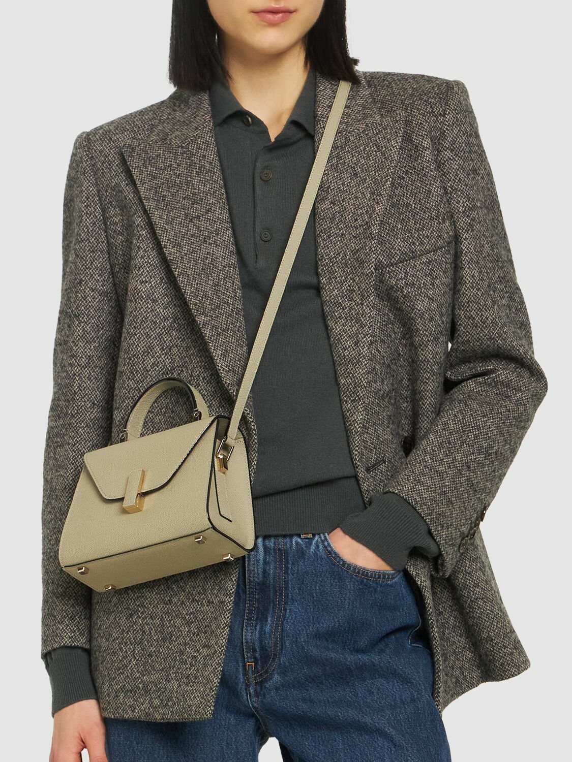 VALEXTRA - Micro Iside Grained Leather Bag Valextra