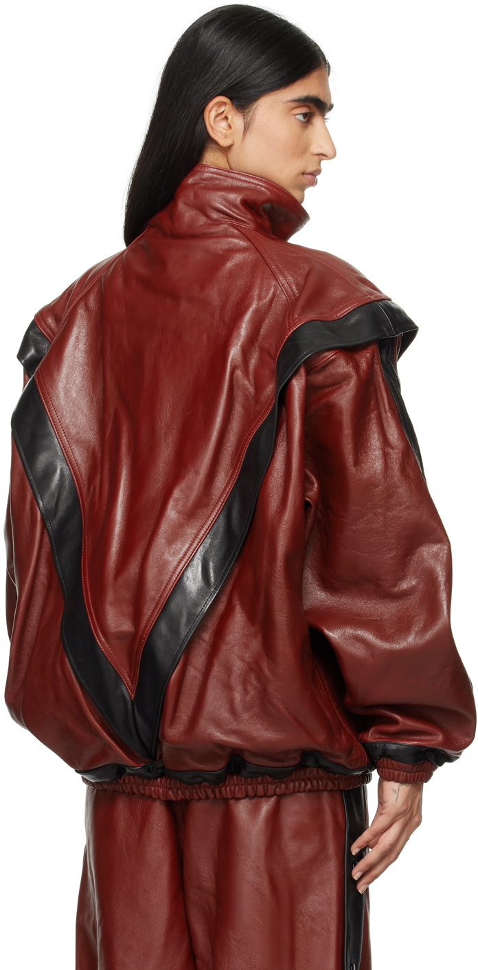 doublet Red & Black Track Leather Jacket Doublet