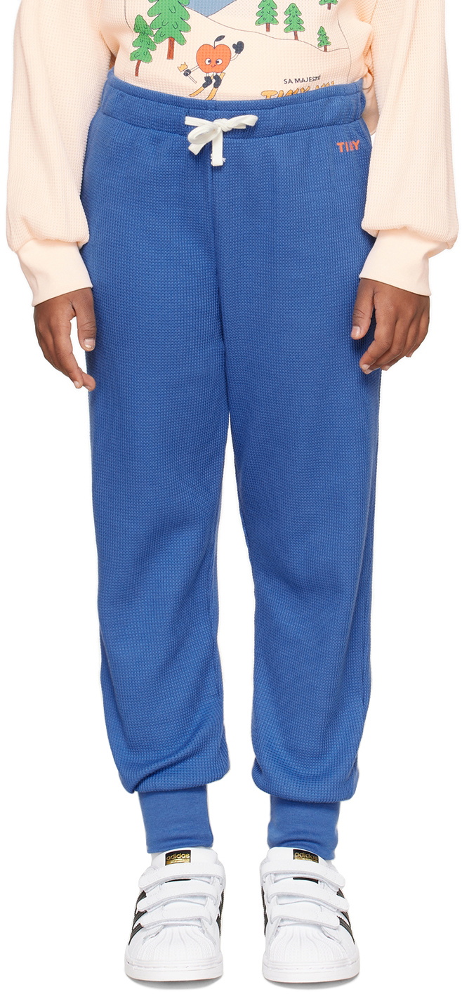 TINYCOTTONS Kids Blue Logo Lounge Pants TINYCOTTONS
