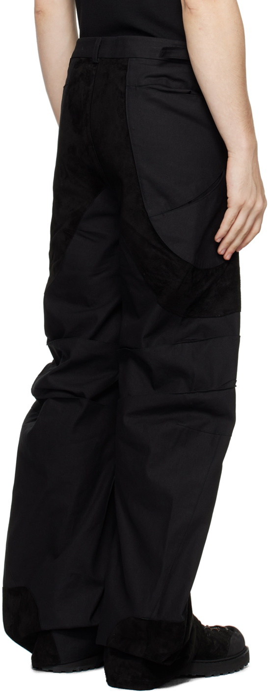 CMMAWEAR Black Articulated Dart Trousers CMMAWEAR