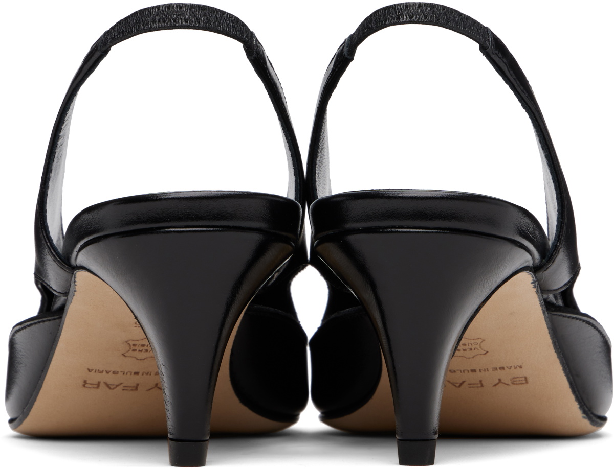 BY FAR Black Runa Creased Calf Leather Heels By Far