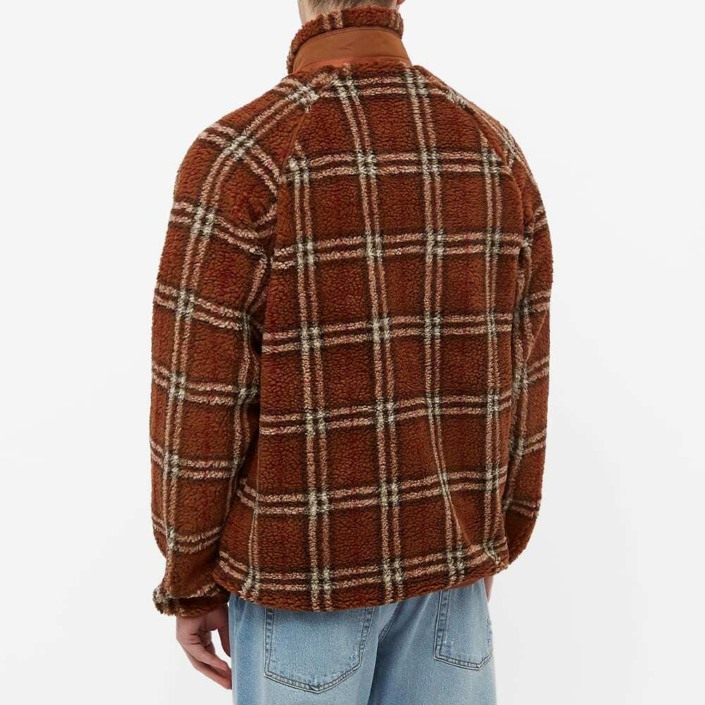 Burberry Men's Dorian Check Fleece Jacket in Dark Birch Brown Burberry
