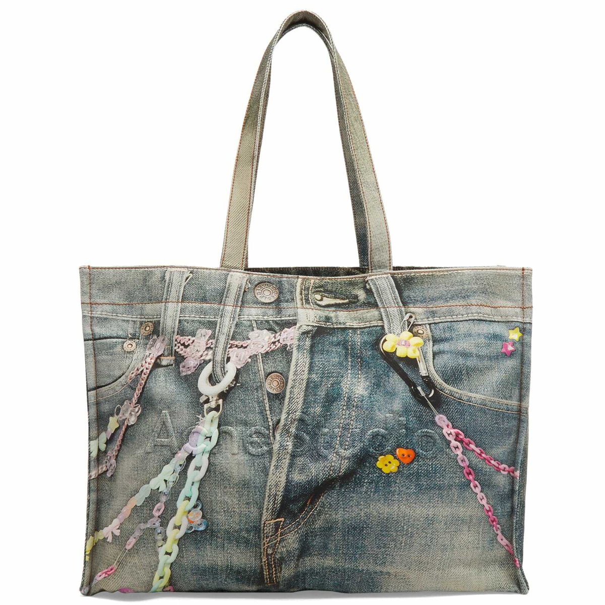 Acne Studios Women's Logo Shopper with Kawaii Chains in Mid Blue Acne ...