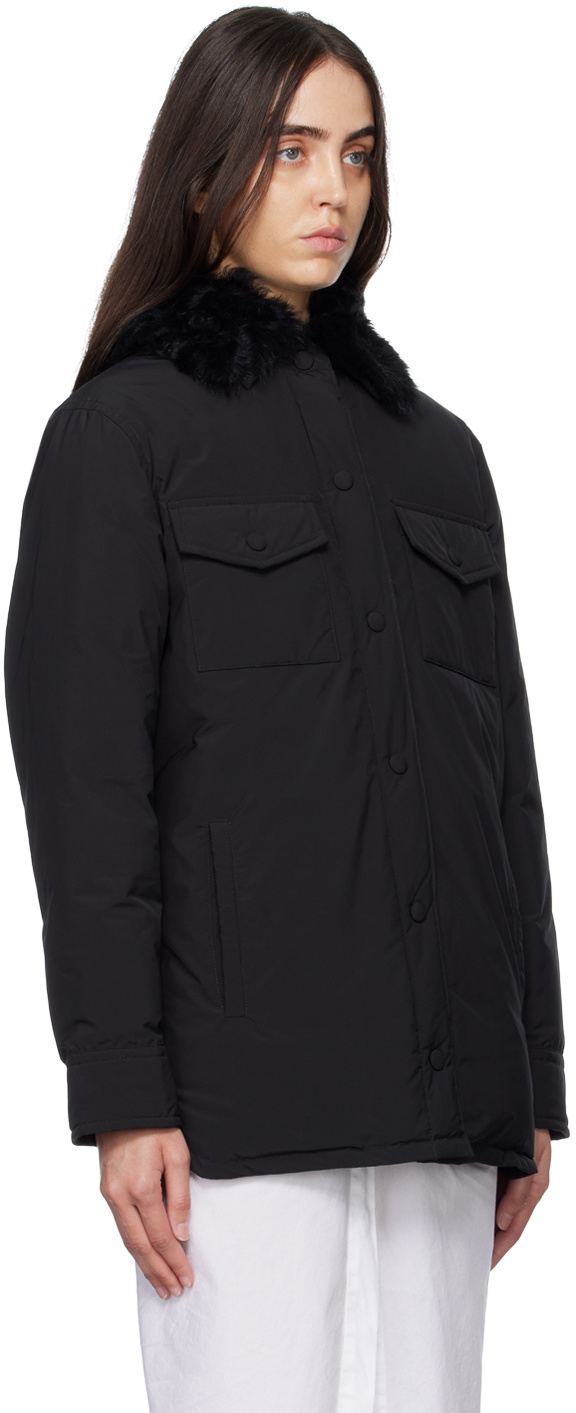 Yves Salomon SSENSE Exclusive Black Shearling Down Jacket Yves Salomon Yves Salomon SSENSE Exclusive Black Shearling Down Jacket Yves Salomon