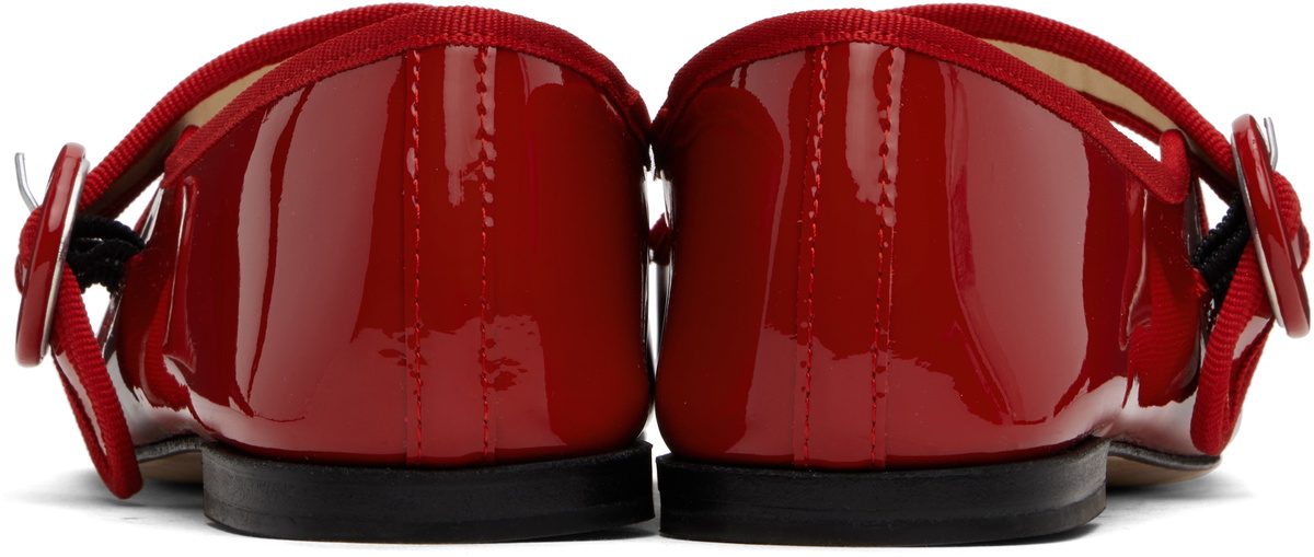 Repetto Red Georgia Square Toe Mary Jane Ballerina Flats Repetto