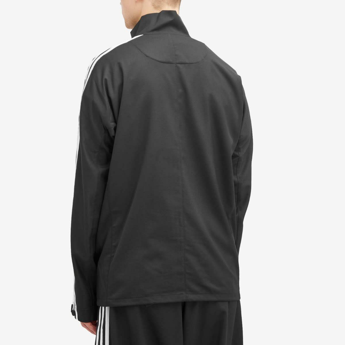 Y-3 Men's Refined Wool 3-Stripe Track Top in Black Y-3