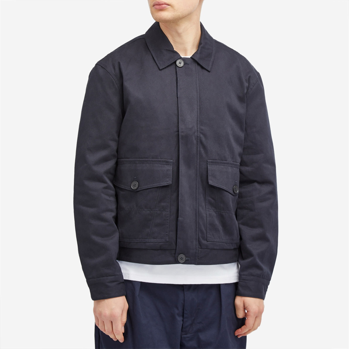 Wax London Men's Orkney Twill Jacket in Navy Wax London