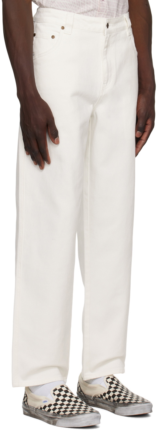 Dime White Relaxed-Fit Jeans Dime