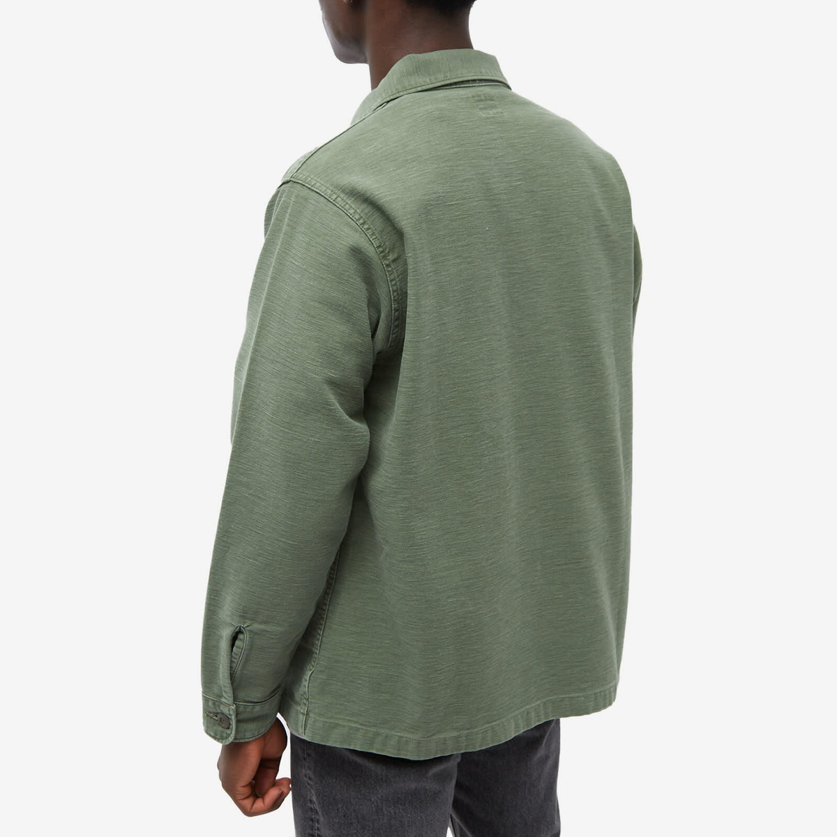 orSlow Men's US Army Fatigue Overshirt in Green Used orSlow