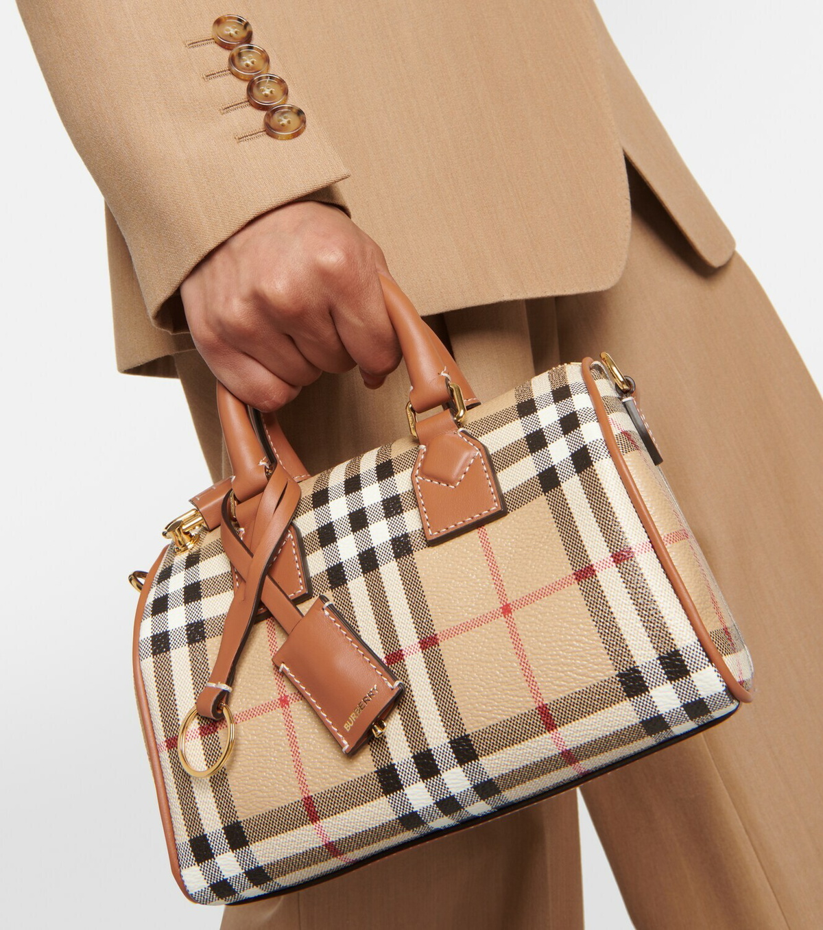 Burberry Burberry Check Mini canvas tote bag Burberry