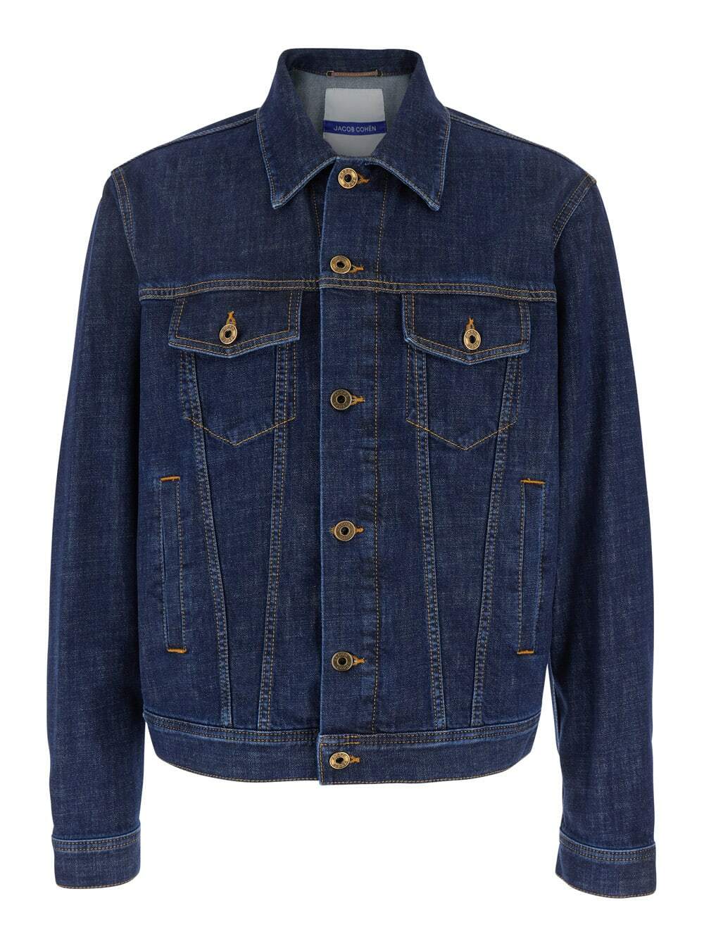 Jacob Cohen Blue Jacket With Classic Collar In Denim Stretch Woman Jacob Cohen