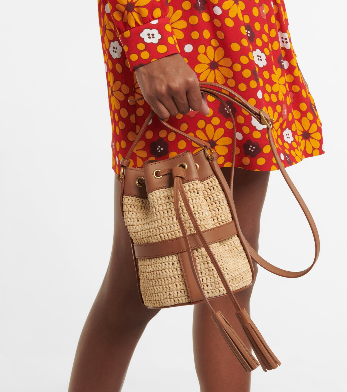 Saint Laurent - Small raffia bucket bag Saint Laurent