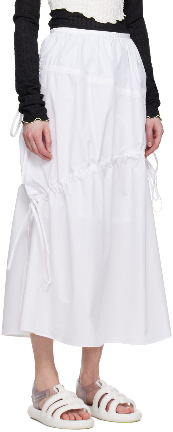 Kijun White Drawstring Maxi Skirt Kijun