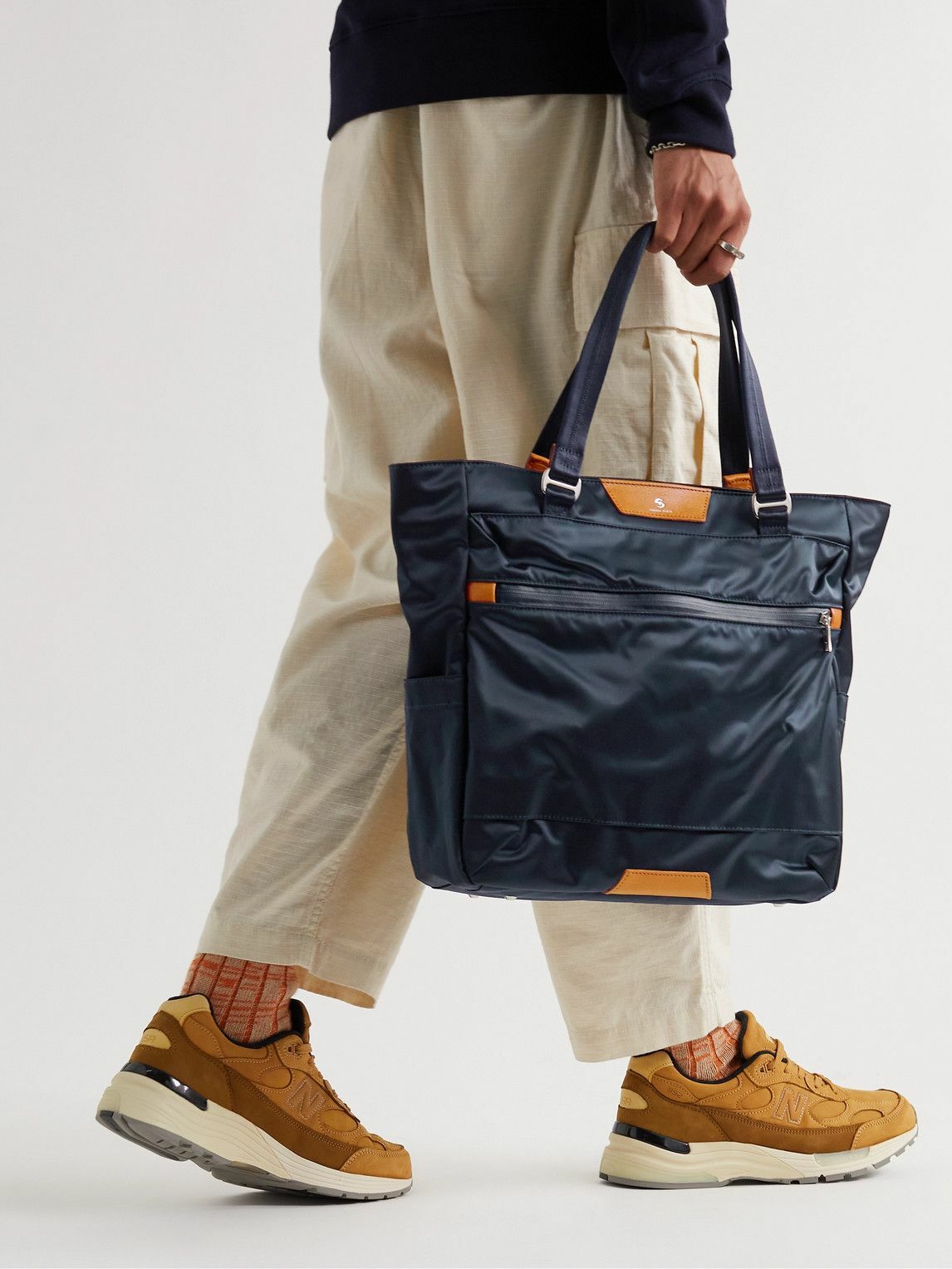 Master-Piece - Progress Leather-Trimmed Shell Tote Bag Master-Piece Co