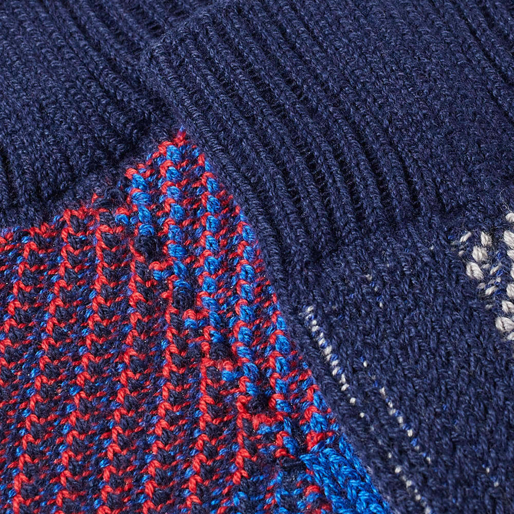 Sacai Men's Check Sock in Navy Sacai
