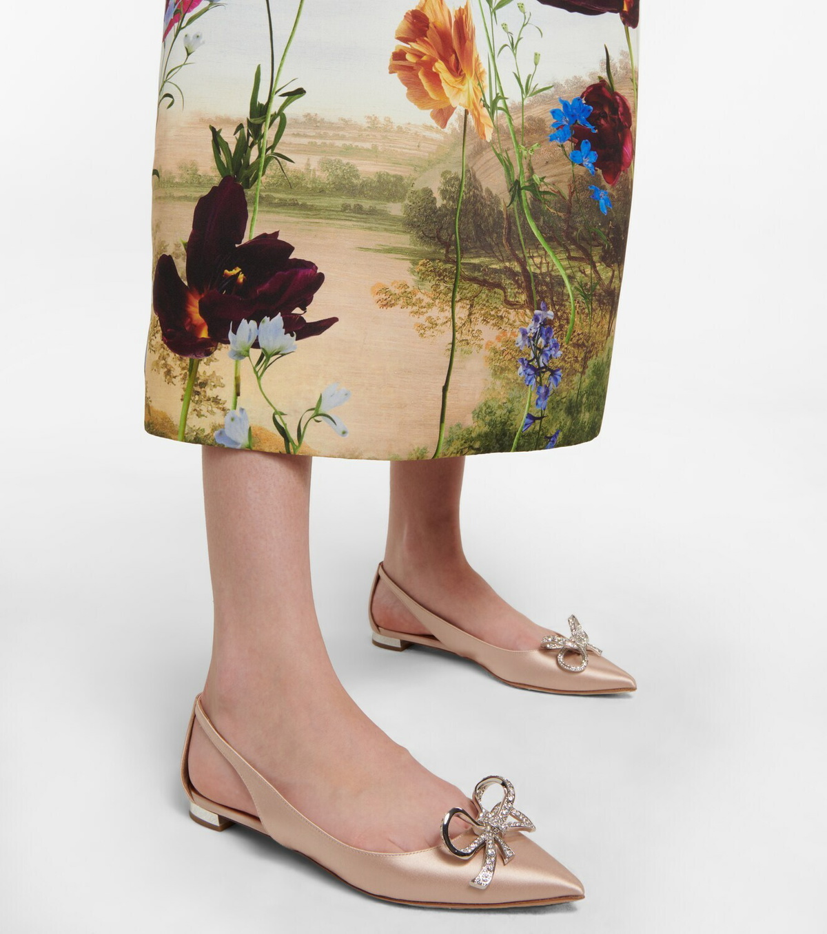 Aquazzura Babe embellished satin ballet flats Aquazzura