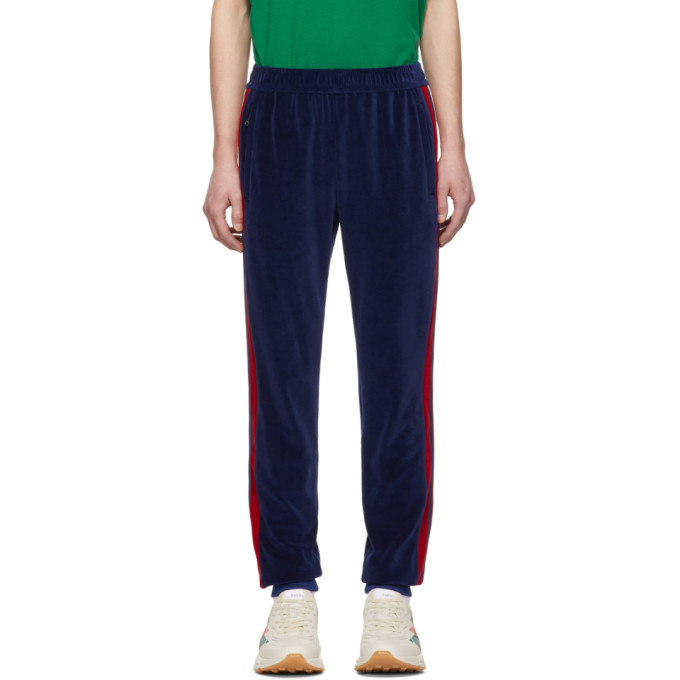 Gucci Blue Velour Jogging Lounge Pants Gucci