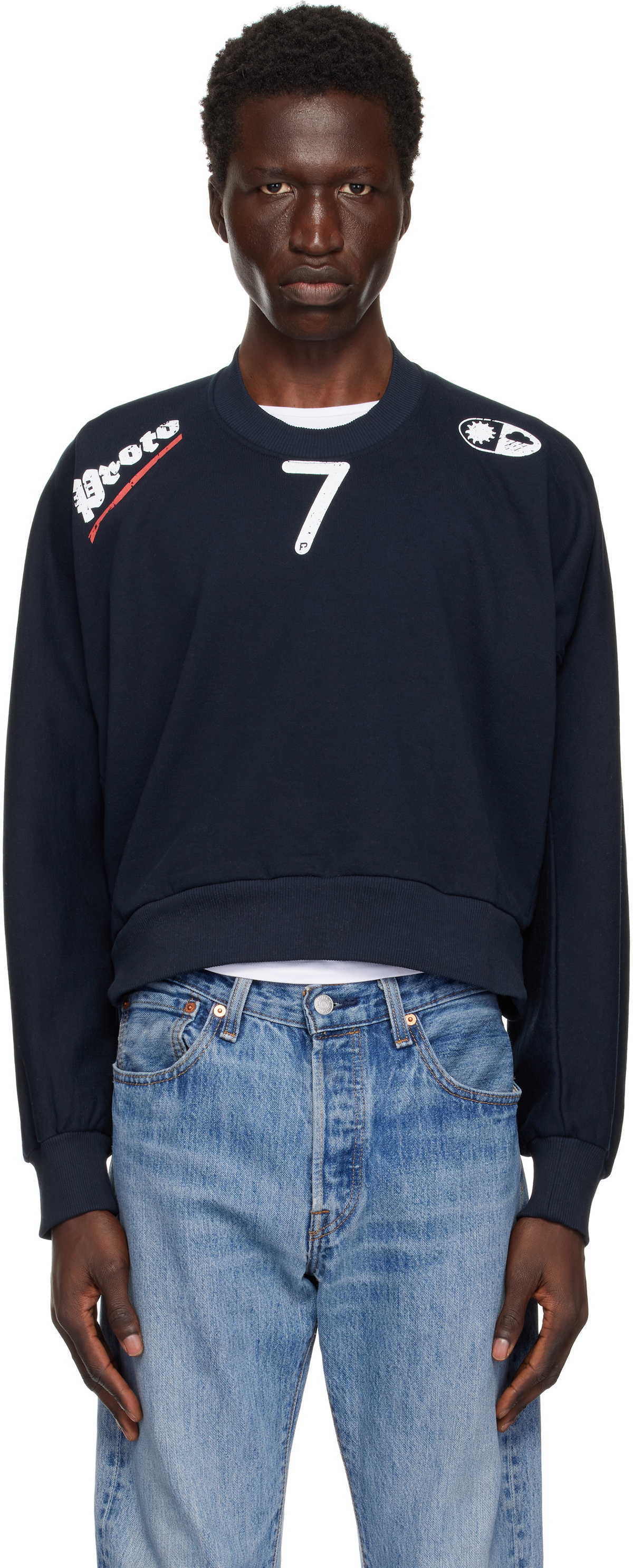 Prototypes Navy Shrunken Sweatshirt PROTOTYPES