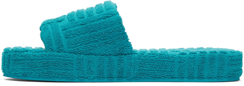 Bottega Veneta Blue Resort Sponge Slider Sandals Bottega Veneta