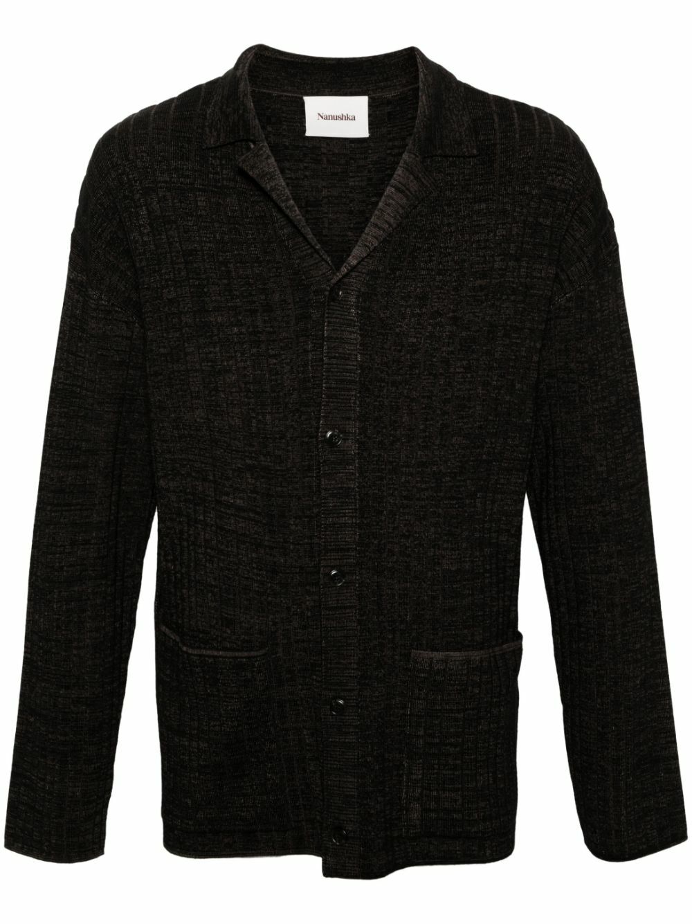 Nanushka Black Torben Ribbed Knit Cardigan Nanushka