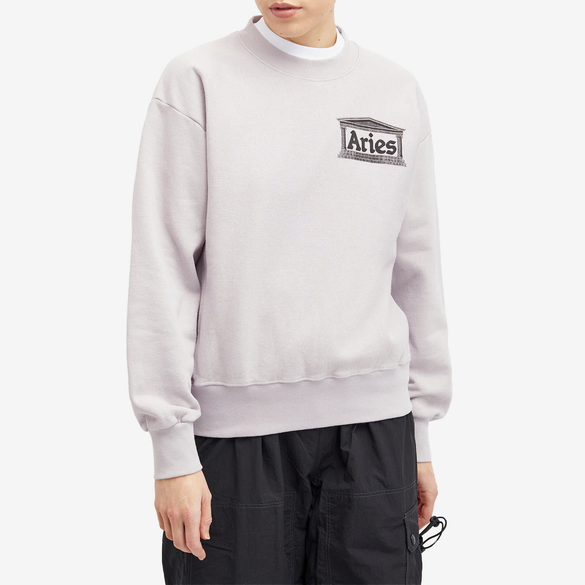Aries Women's Aged Premium Temple Crew Sweat in Lilac ARIES