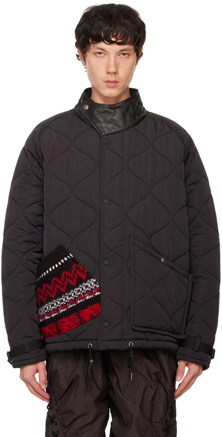 Andersson Bell Black Nordic Knitted Pocket Quilted Jacket Andersson Bell