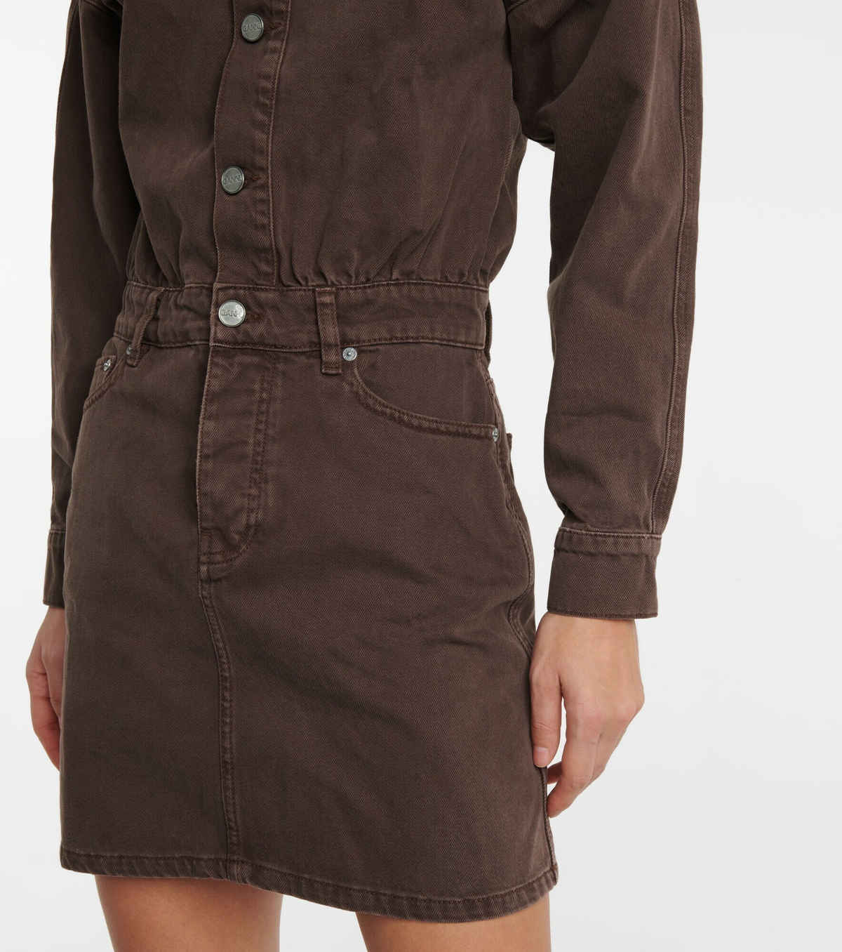 Ganni - Cotton denim minidress GANNI