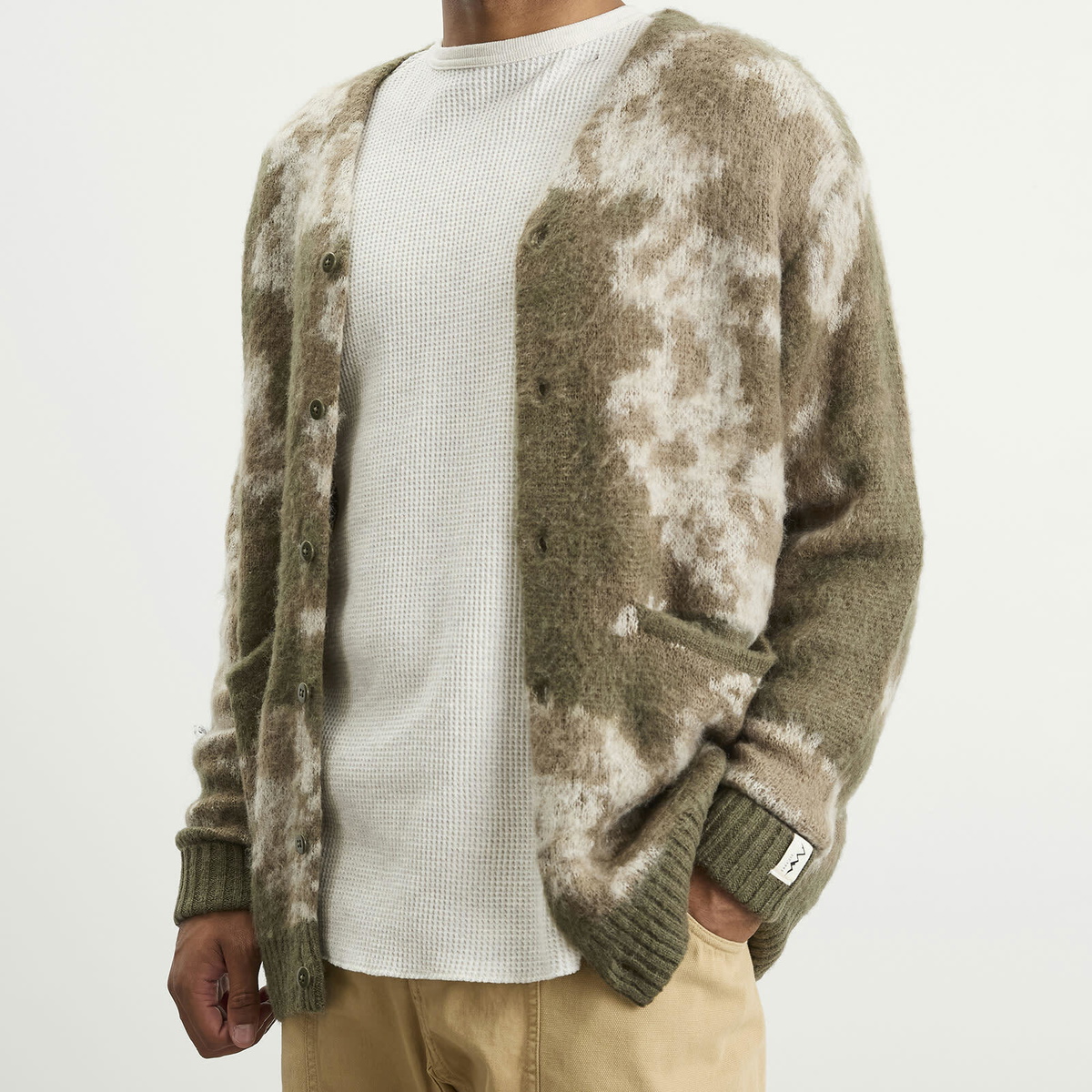 Manastash Men's Blurry Jaquard Cardigan in Grey Manastash