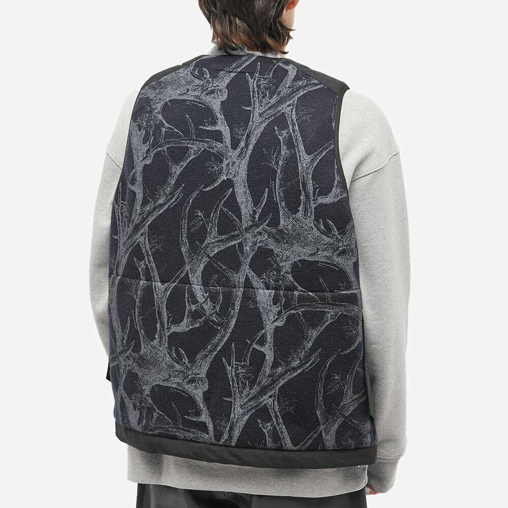 Norbit by Hiroshi Nozawa Men's Horn Tree Print Wool Boa Vest in Navy ...