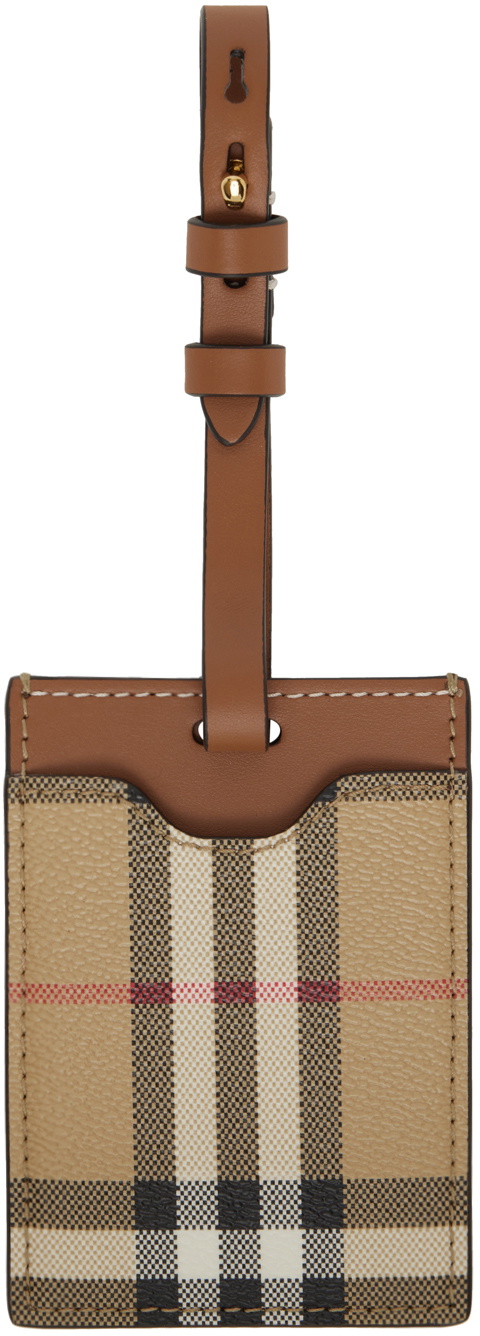 Burberry Beige Check Luggage Tag Burberry