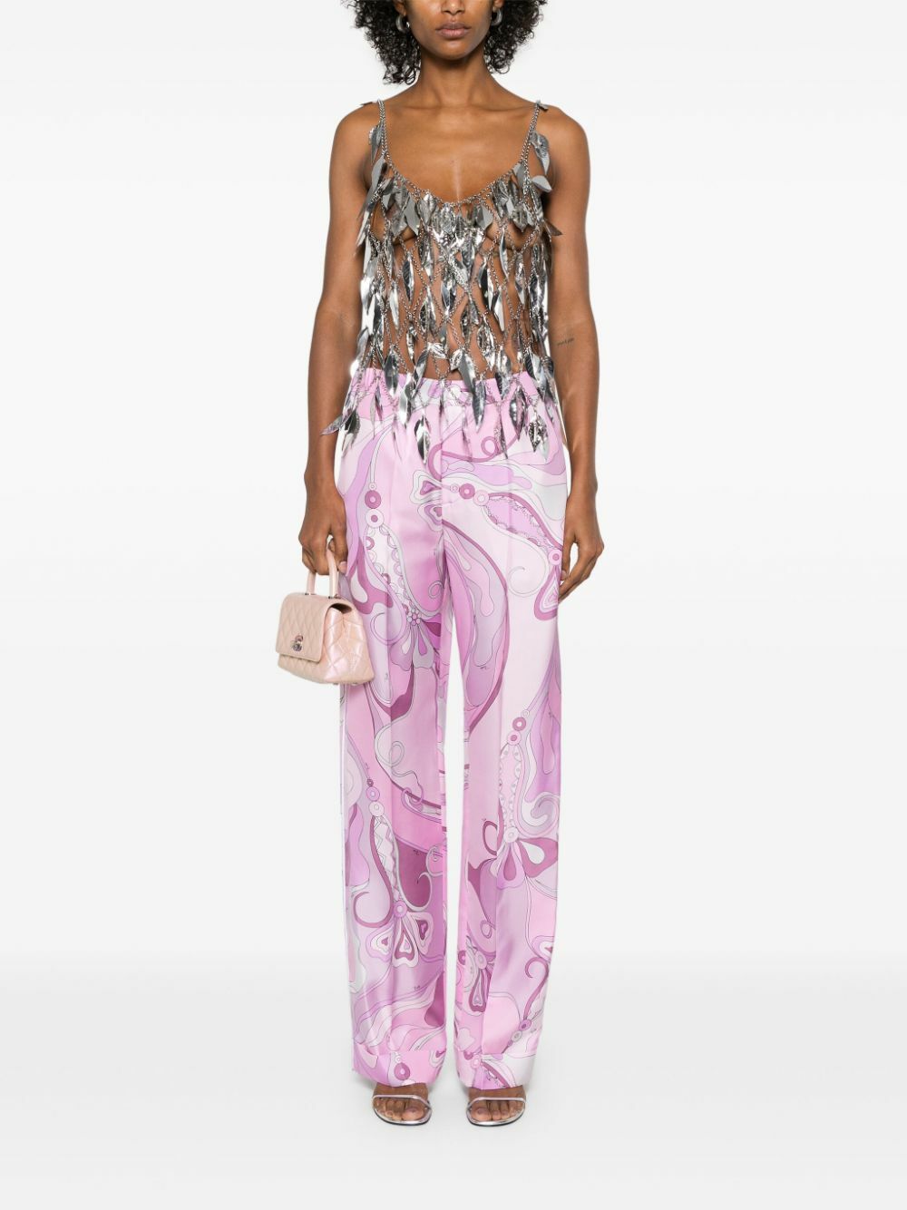 Rabanne Silver Disc-Embellished Top Paco Rabanne