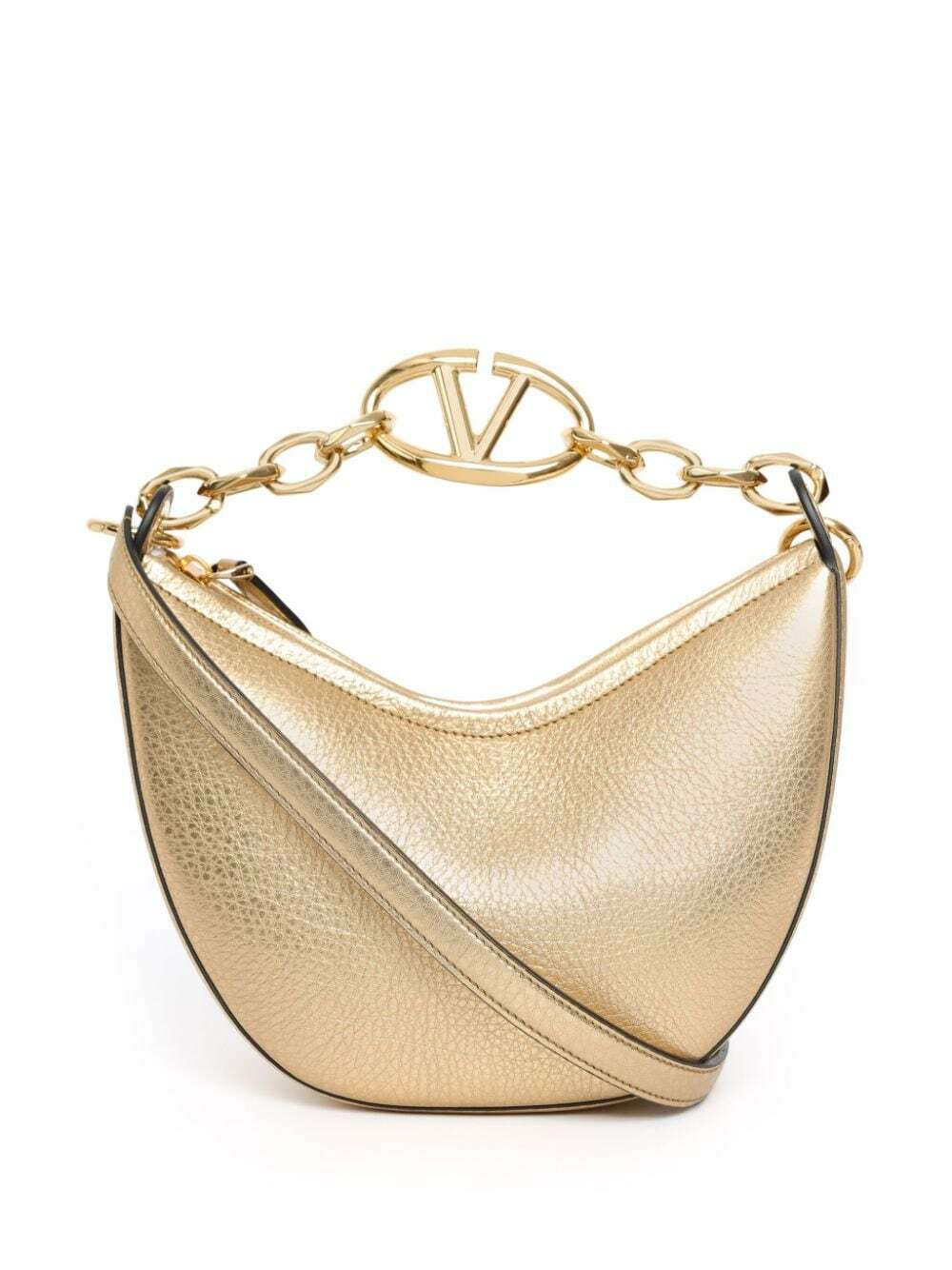 VALENTINO GARAVANI - Vlogo Moon Mini Leather Hobo Bag Valentino Garavani