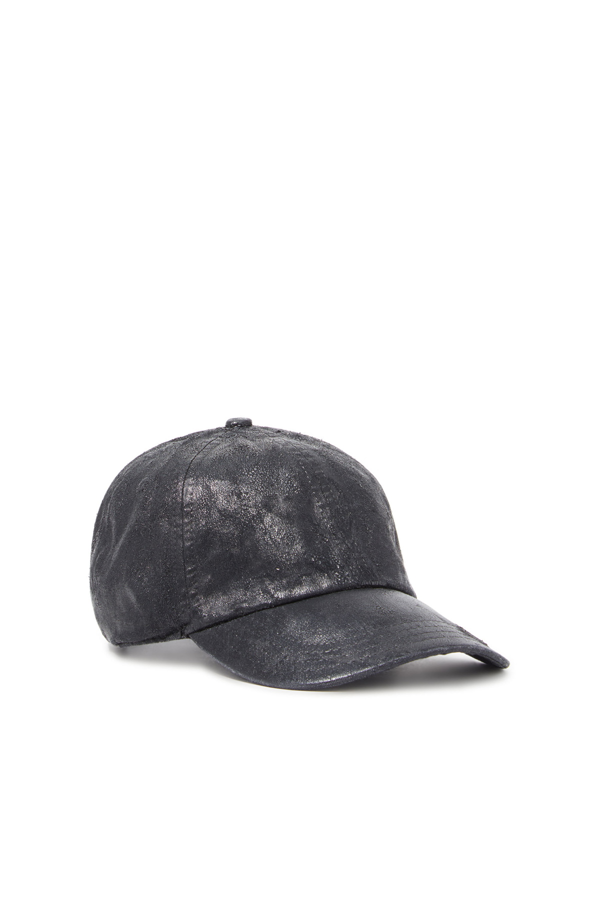 Diesel Baseball cap in coated denim - Caps - Unisex - Black Diesel