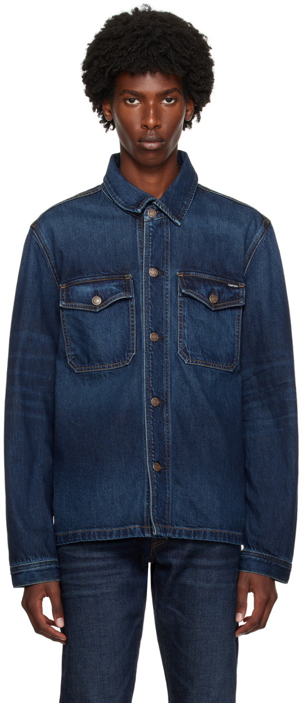 TOM FORD Blue Faded Denim Jacket TOM FORD