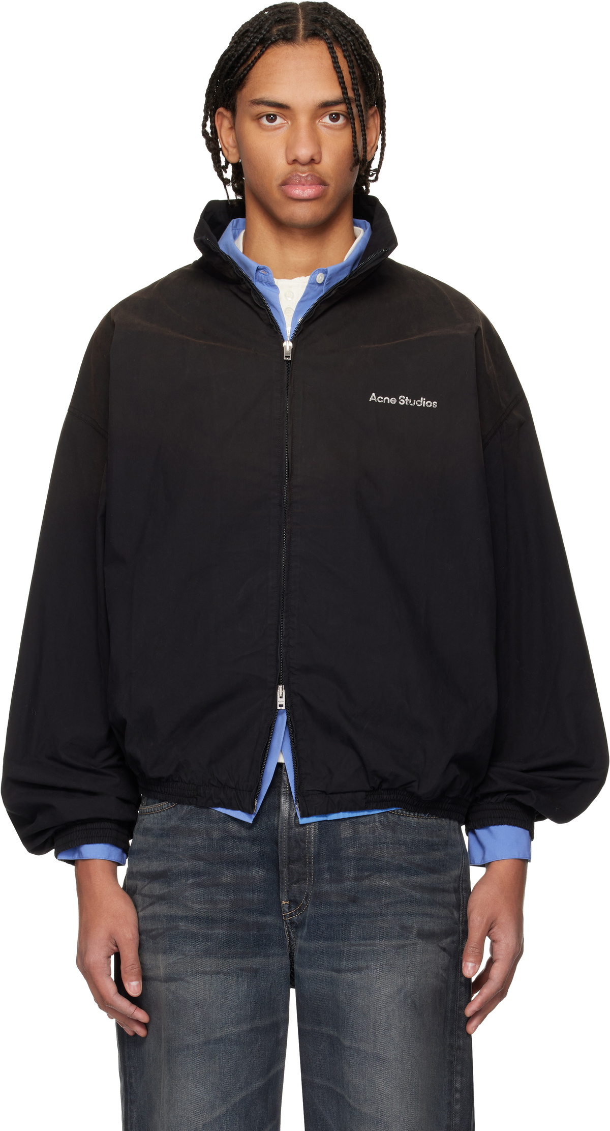 Acne Studios Black Logo Zipper Jacket Acne Studios