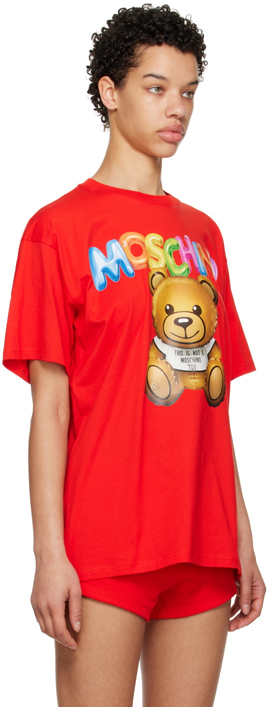 Moschino Red Inflatable Teddy Bear T-Shirt Moschino