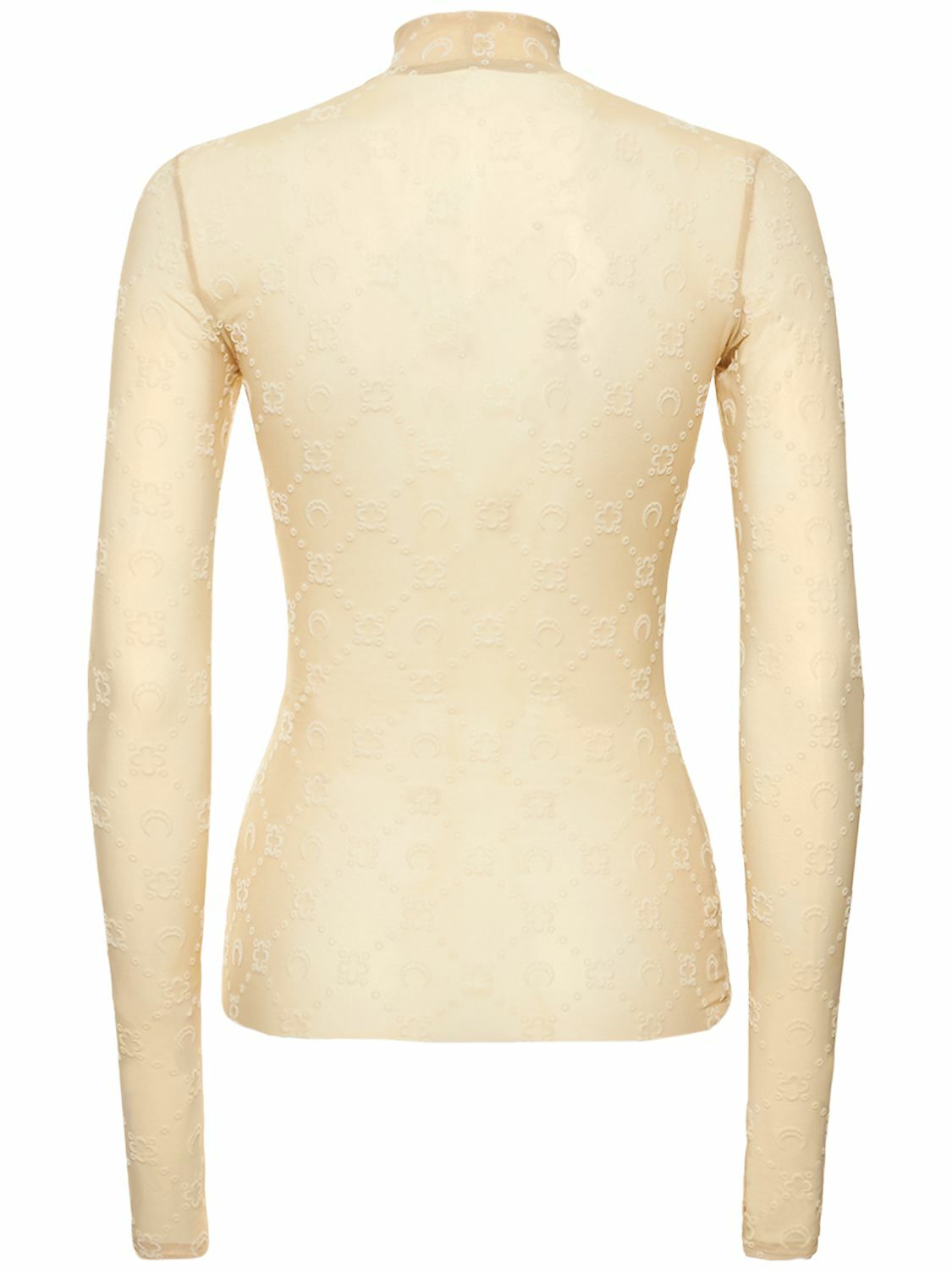 MARINE SERRE - Flocked Monogram Mesh Second Skin Top Marine Serre