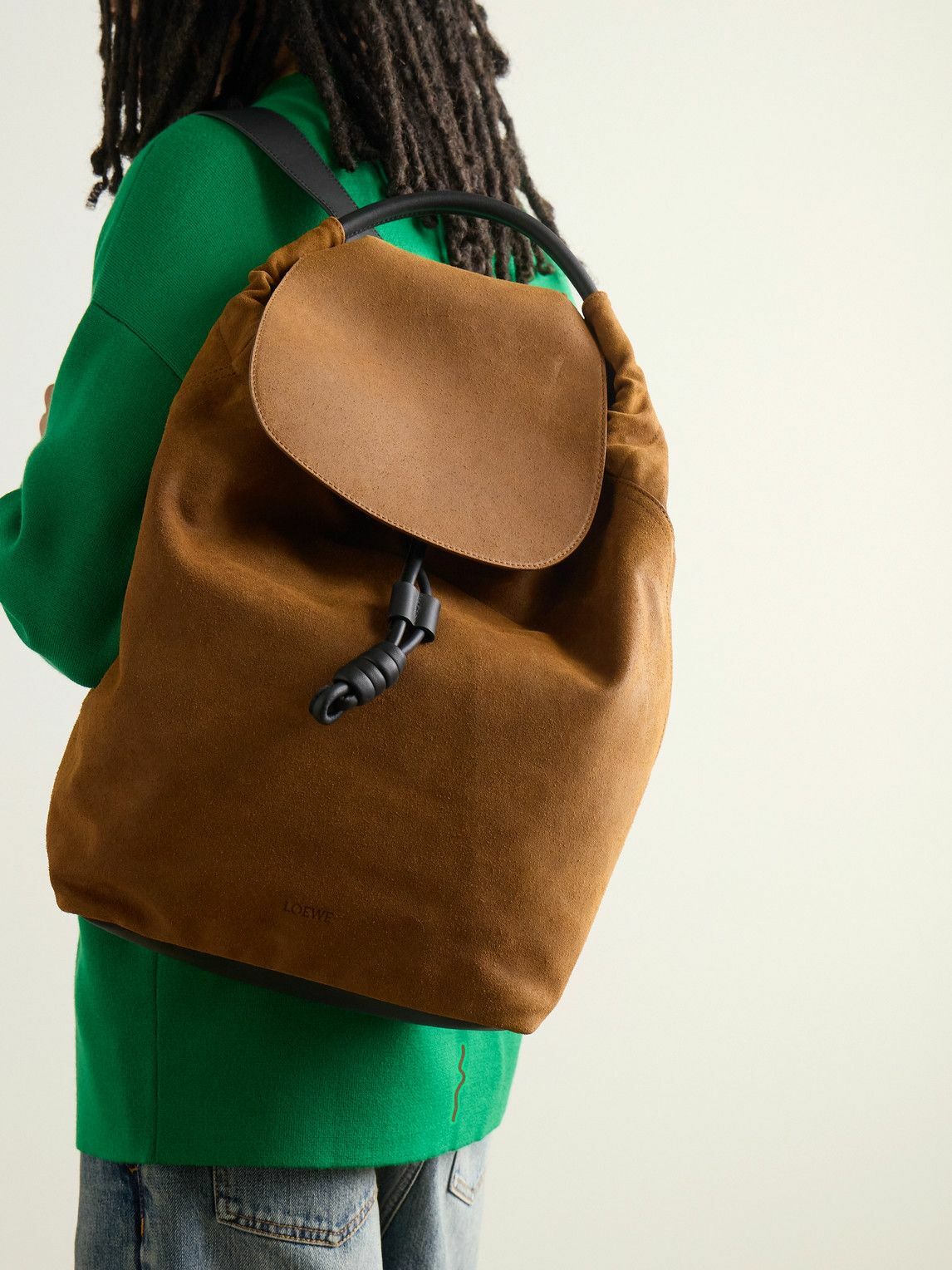 LOEWE - Flamenco Suede and Leather Backpack Loewe