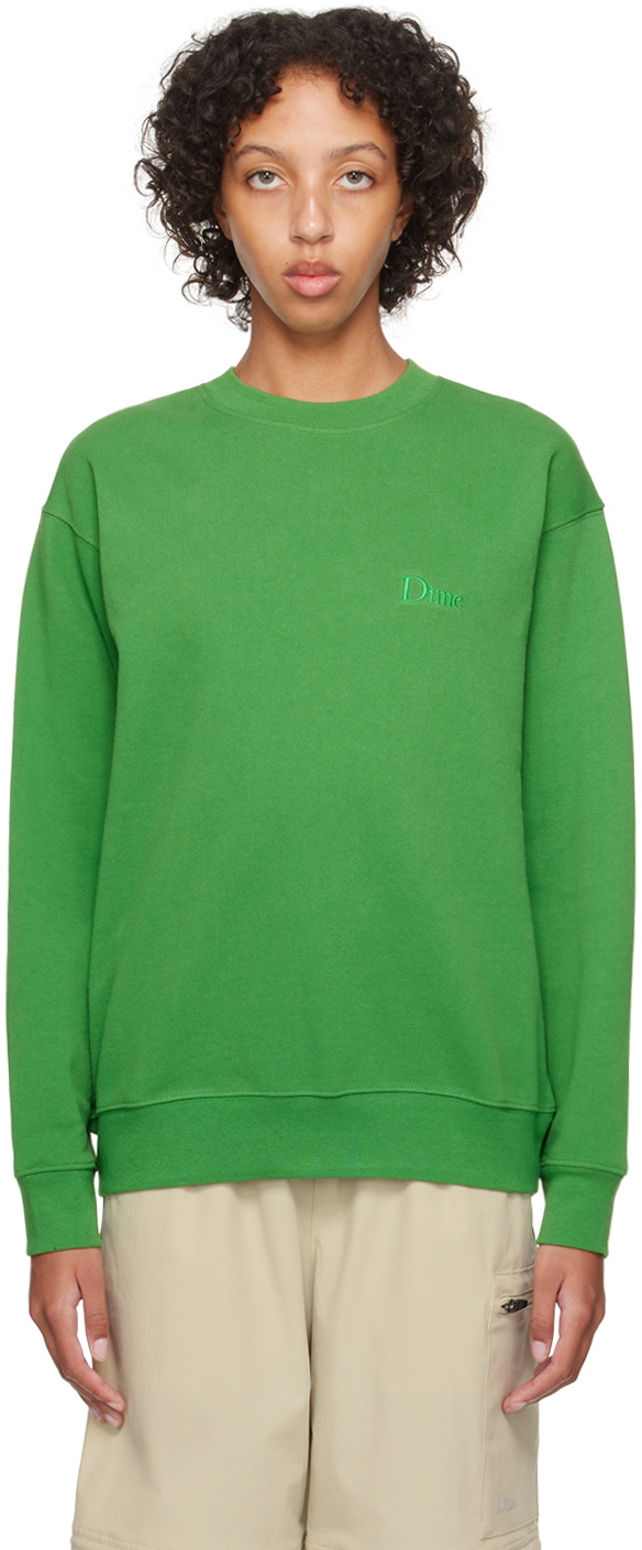 Dime Green Embroidered Sweatshirt Dime