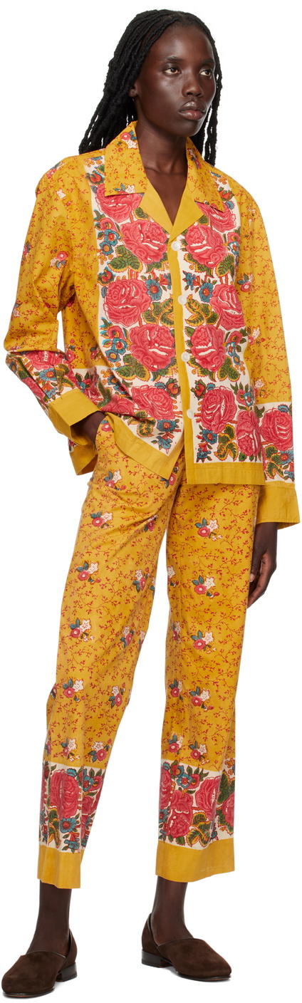 Bode Yellow Blooming Border Trousers Bode