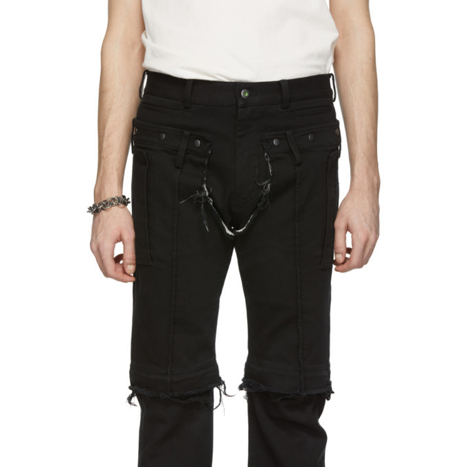 Sankuanz Black Ripped Zipper Jeans Sankuanz