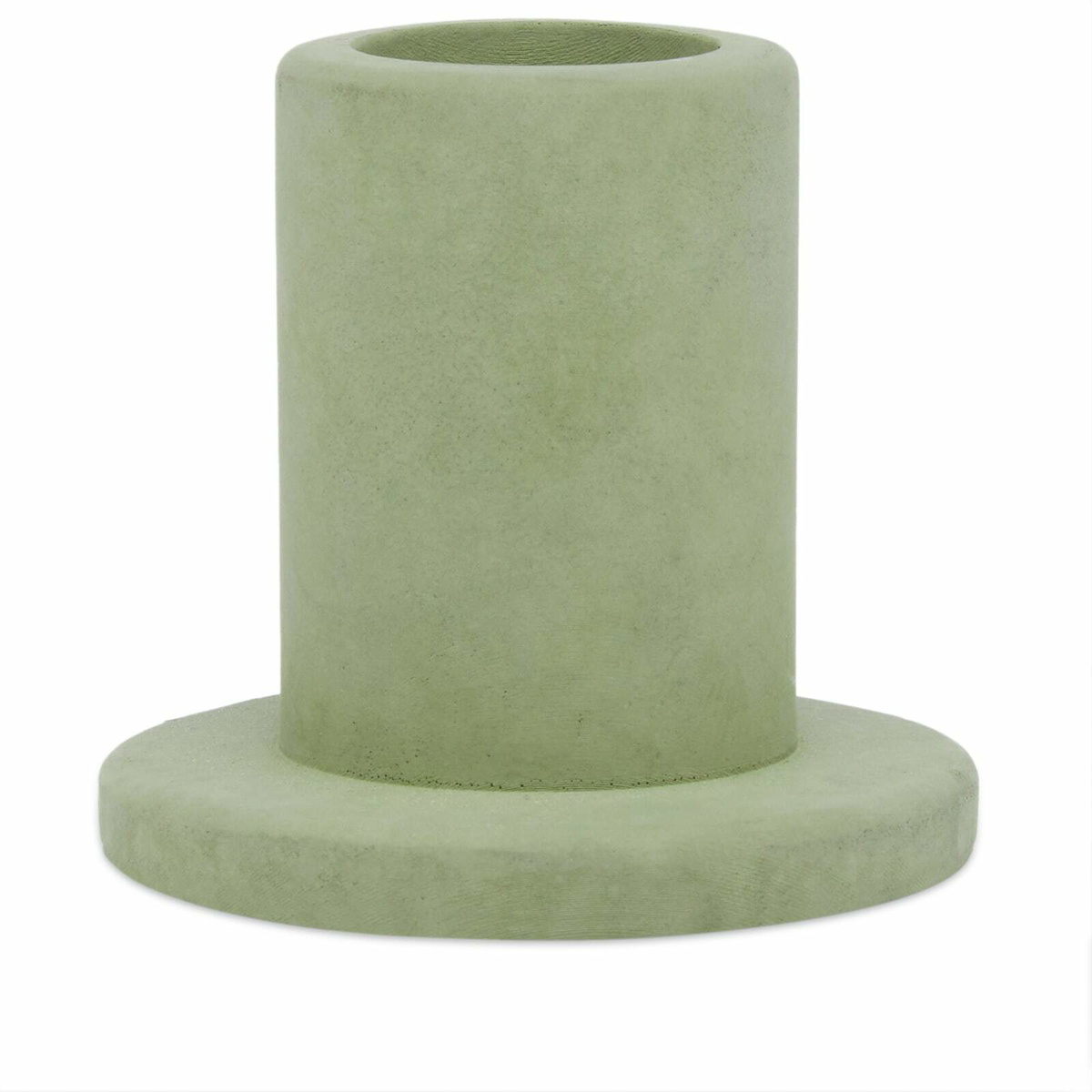 HAY Concrete Tube Candleholder in Dusty Green HAY